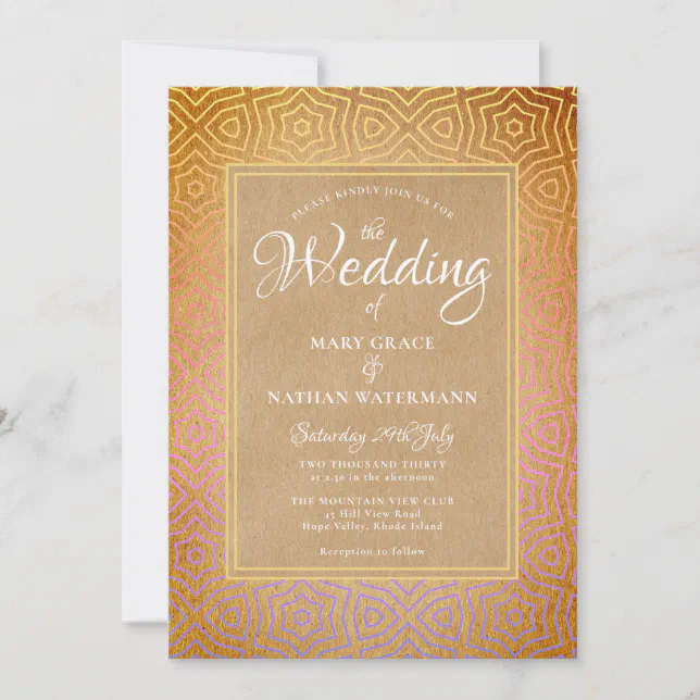 Moroccan Desert Chic Wedding Invitation | Zazzle