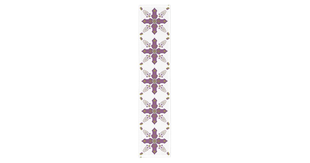 Moroccan Flower Spring Arabesque Cross Tablerunner Short Table Runner ...