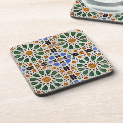 Moroccan Mosaic Cork-Backed Coasters | Zazzle