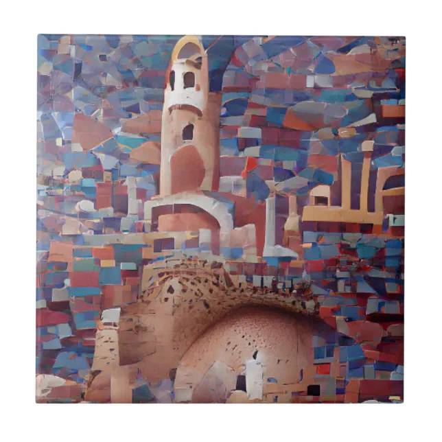 Moroccan mosaic mosque Allah name abstract art Ceramic Tile | Zazzle