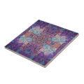 Moroccan mosaic red purple turquoise geometric art ceramic tile | Zazzle