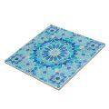 Moroccan Mosaic Sky Blue and Pearl Ceramic Tile | Zazzle
