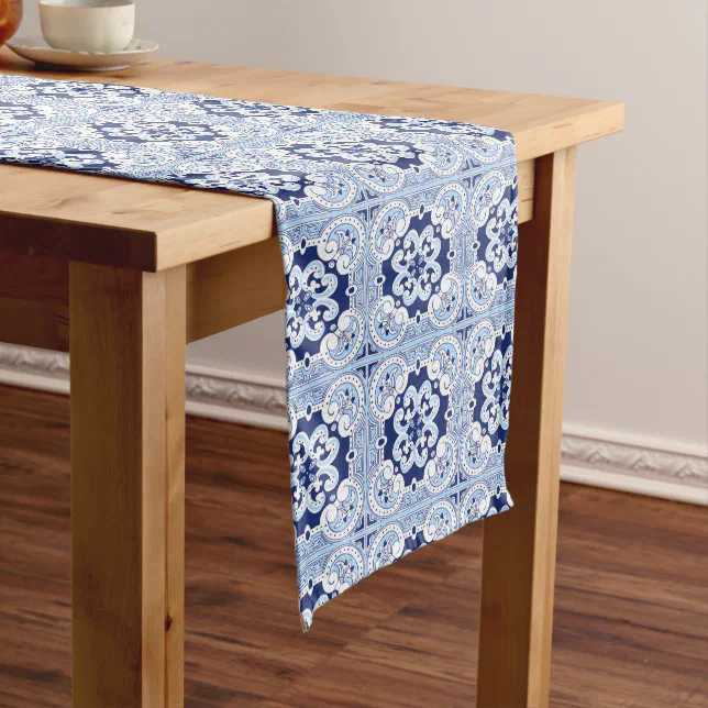 Moroccan,mosaic tiles long table runner | Zazzle