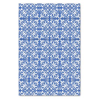 Moroccan tile - cobalt blue and white tissue paper | Zazzle