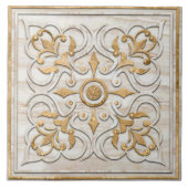 Moroccan Travertine Marble & Gold Ceramic Tile | Zazzle