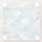 Moroccan trellis Blue Mineral Textures Glass Coaster | Zazzle