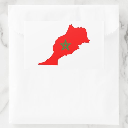 morocco country flag map shape symbol rectangular sticker | Zazzle