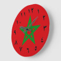 Morocco Flag Arabic Numbers Large Clock | Zazzle