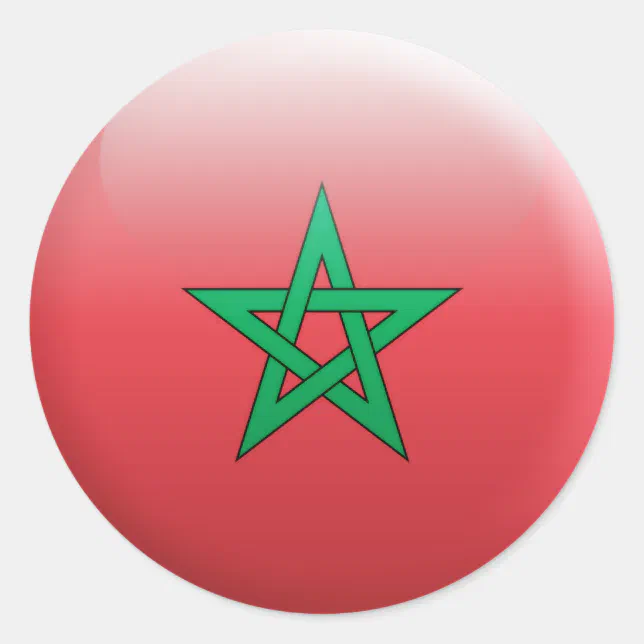 Morocco Flag Classic Round Sticker | Zazzle