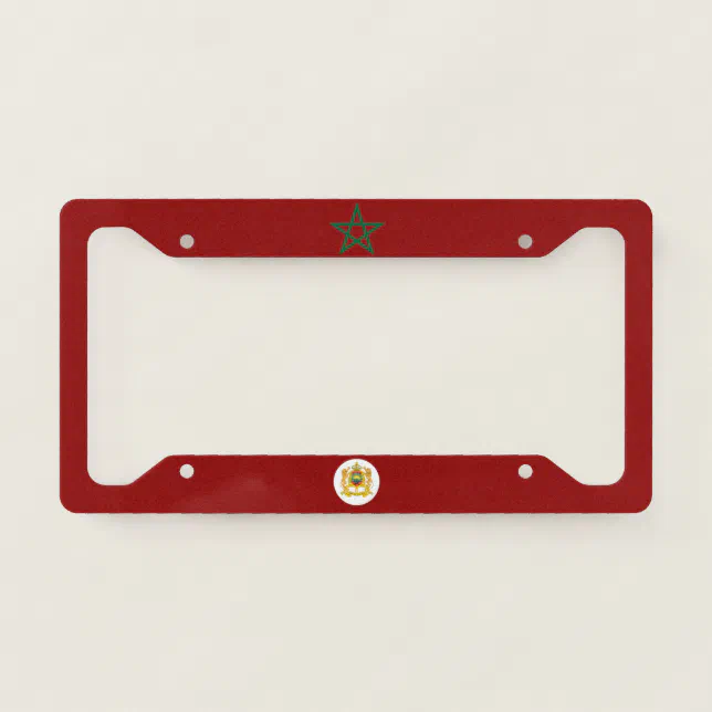 Morocco flag-coat of arms license plate frame | Zazzle