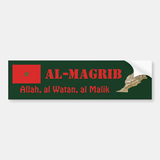 Morocco Flag + Map Bumper Sticker | Zazzle