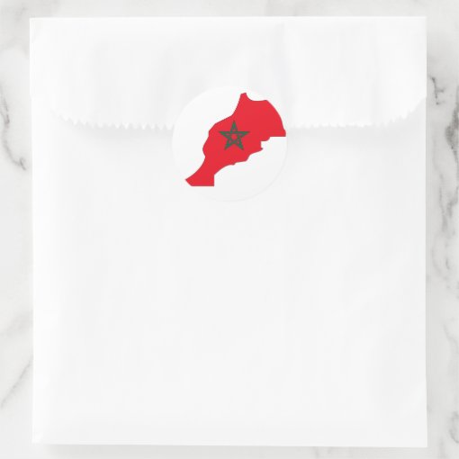Morocco flag map classic round sticker | Zazzle