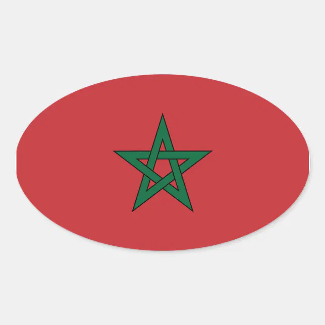 Morocco Flag Oval Sticker | Zazzle