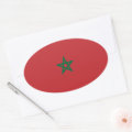 Morocco Flag Oval Sticker Marokko-Flagge Aufkleb | Zazzle
