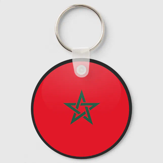 Morocco quality Flag Circle Keychain | Zazzle