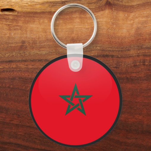 Morocco quality Flag Circle Keychain | Zazzle