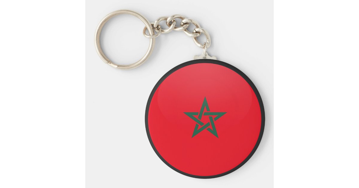 Morocco quality Flag Circle Keychain | Zazzle.com