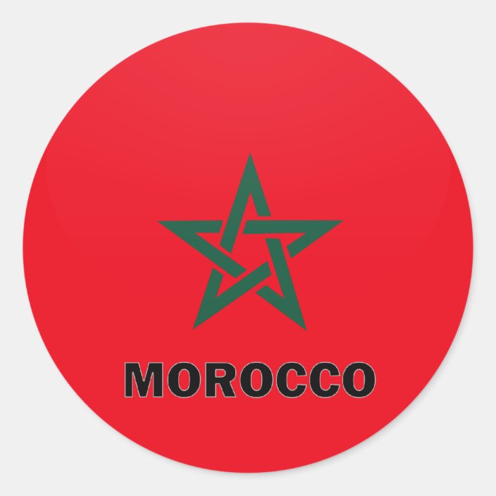 Morocco Roundel quality Flag Classic Round Sticker | Zazzle.com