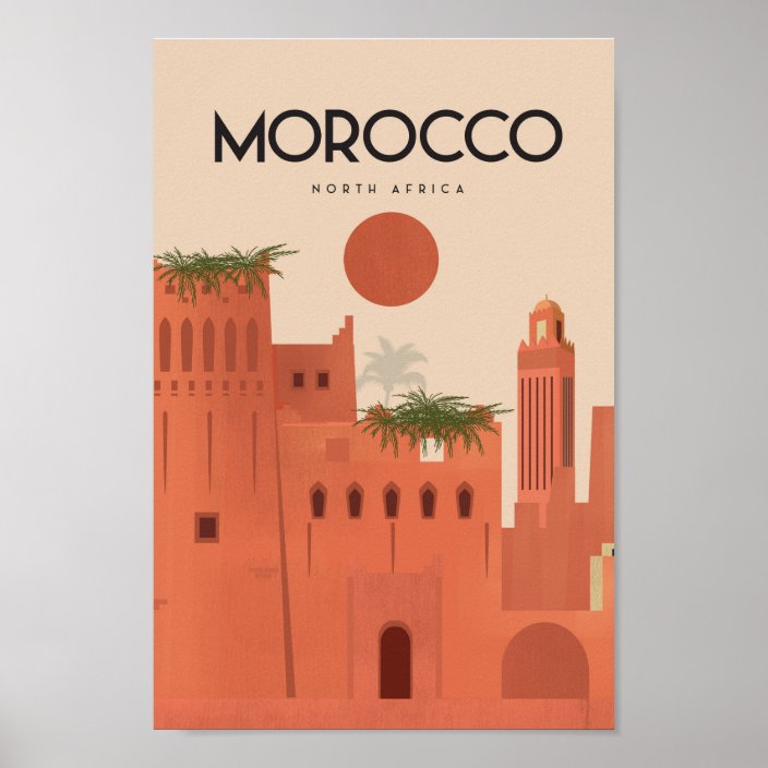 Morocco vintage travel poster | Zazzle