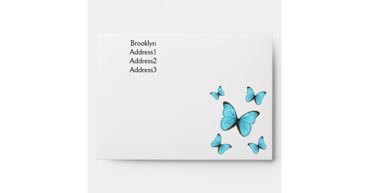 Morpho butterflies cartoon illustration envelope | Zazzle