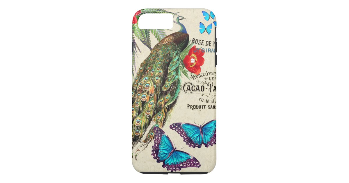 Morpho Butterfly Peacock Flowers Cacao Device Case | Zazzle