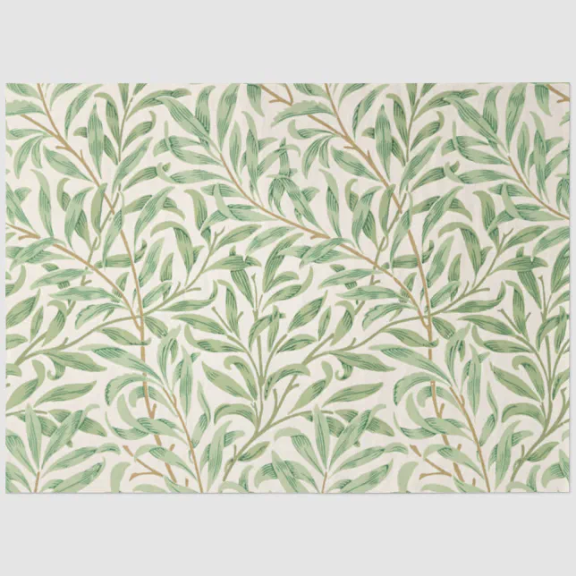 Morris - Antique willow leaves & Branches Pattern Tissue Paper | Zazzle