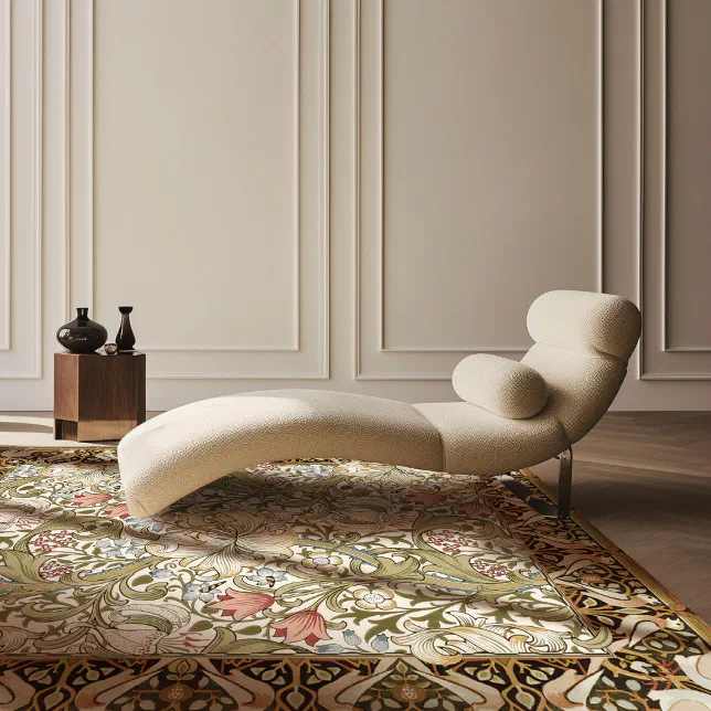 Morris Birds & Anemone Dark Jungle Green Pattern Rug | Zazzle