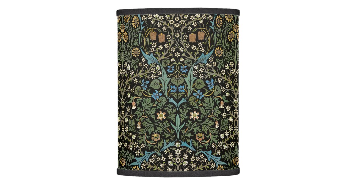 Morris Black Background Vintage Blackthorn Pattern Lamp Shade | Zazzle