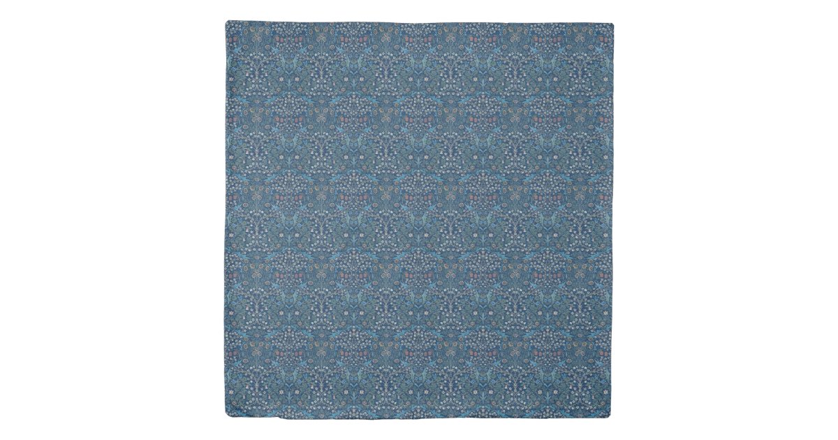 Morris Blue Background Vintage Blackthorn Pattern Duvet Cover | Zazzle