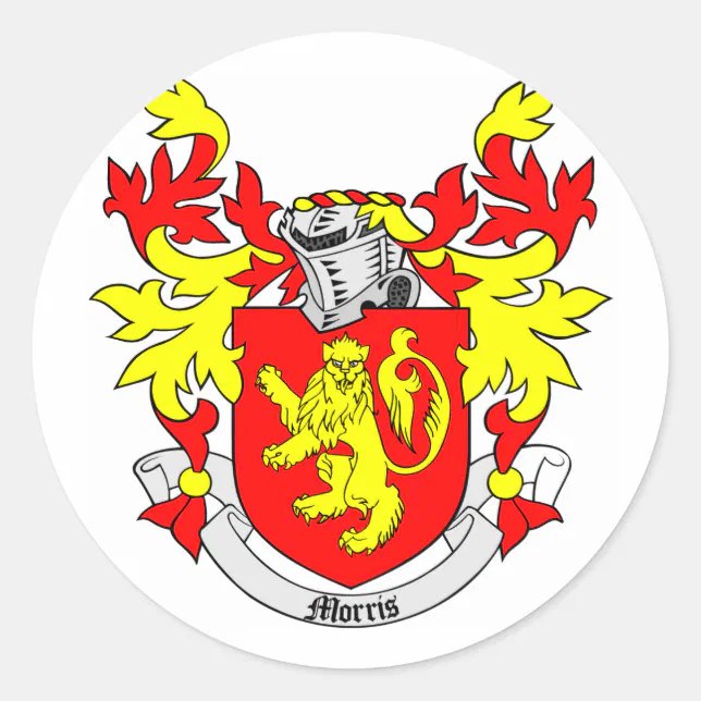 MORRIS Coat of Arms Classic Round Sticker | Zazzle