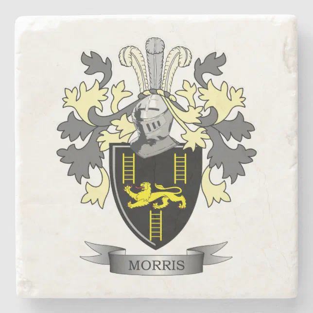 Morris Family Crest Coat of Arms Stone Coaster | Zazzle