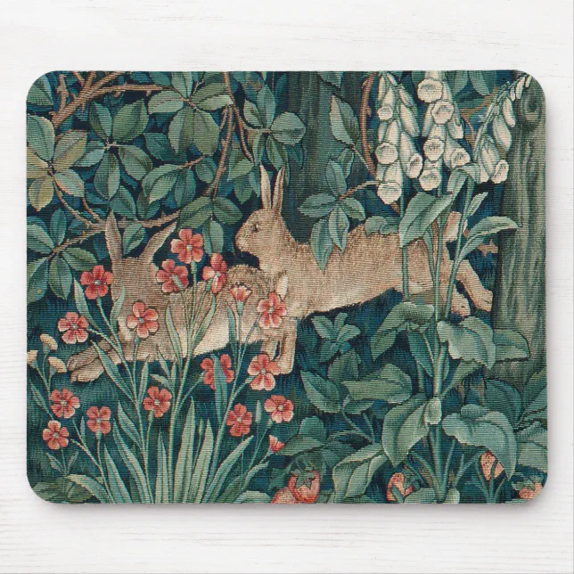 Morris Tapestry Rabbits Mouse Pad | Zazzle