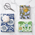 Morris: Three patterns: Blue Mallow, Fruit, Daisy Wrapping Paper Sheets ...