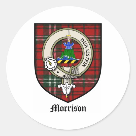Morrison Clan Crest Badge Tartan Classic Round Sticker | Zazzle.com
