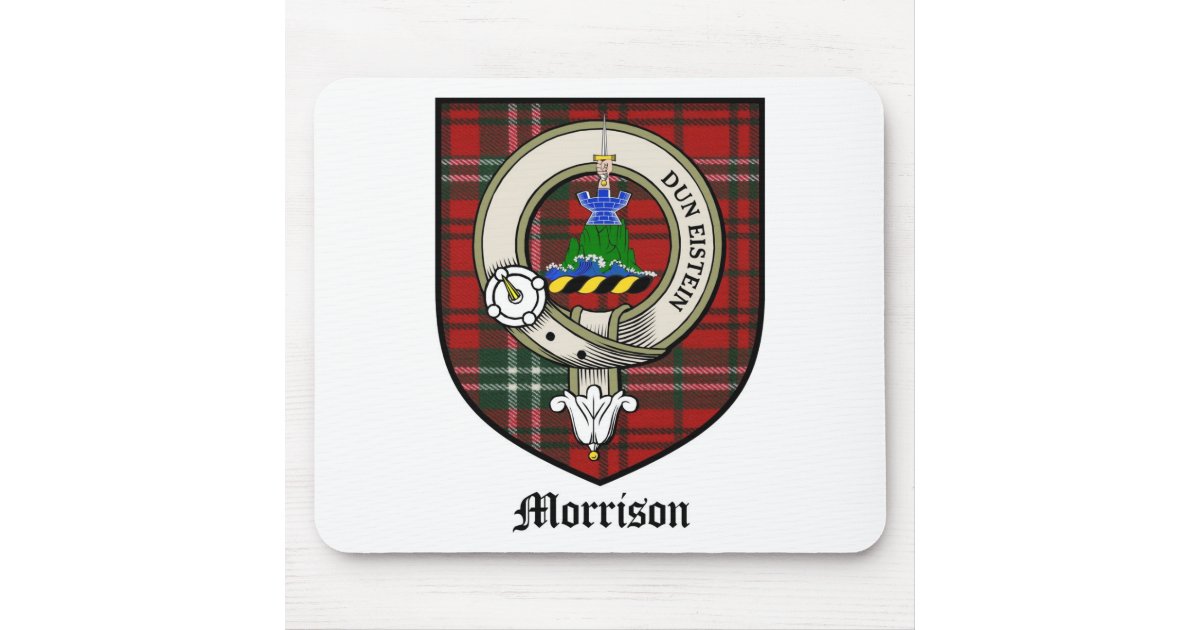 Morrison Clan Crest Badge Tartan Mouse Pad | Zazzle