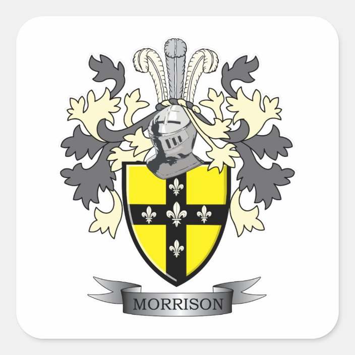 Morrison Family Crest Coat of Arms Square Sticker | Zazzle.com