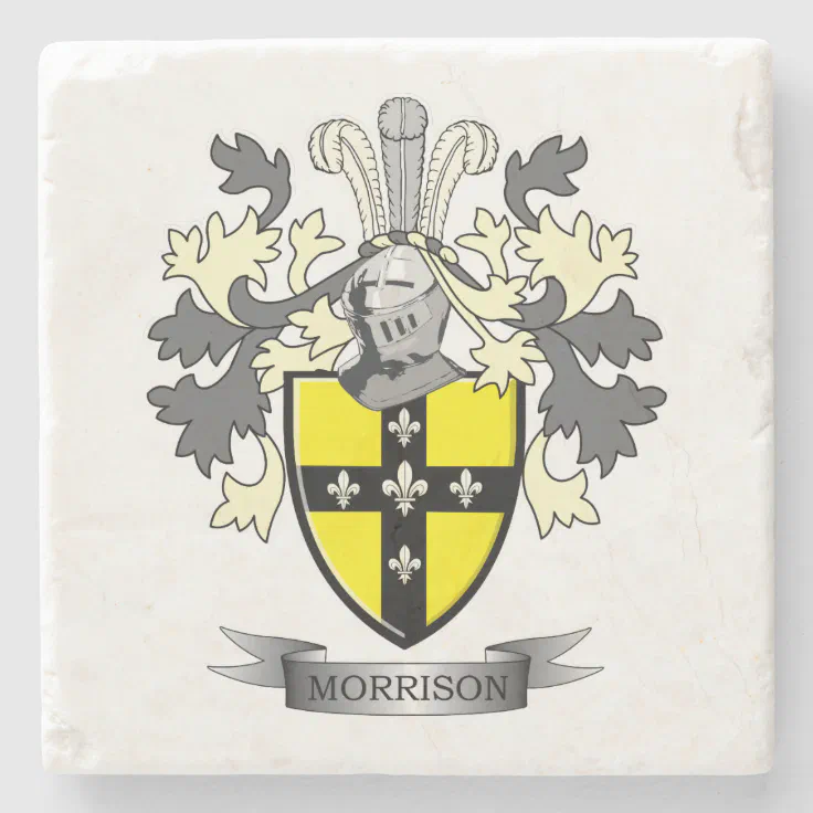 Morrison Family Crest Coat of Arms Stone Coaster | Zazzle