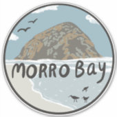 Morro Bay Central California Beach SLO Rock Sticker | Zazzle