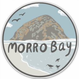 Morro Bay Central California Beach SLO Rock Sticker | Zazzle