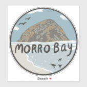 Morro Bay Central California Beach SLO Rock Sticker | Zazzle