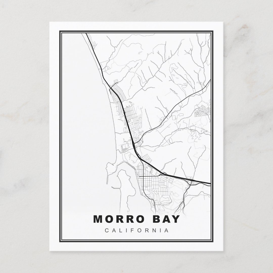 Morro Bay Map Holiday Postcard | Zazzle