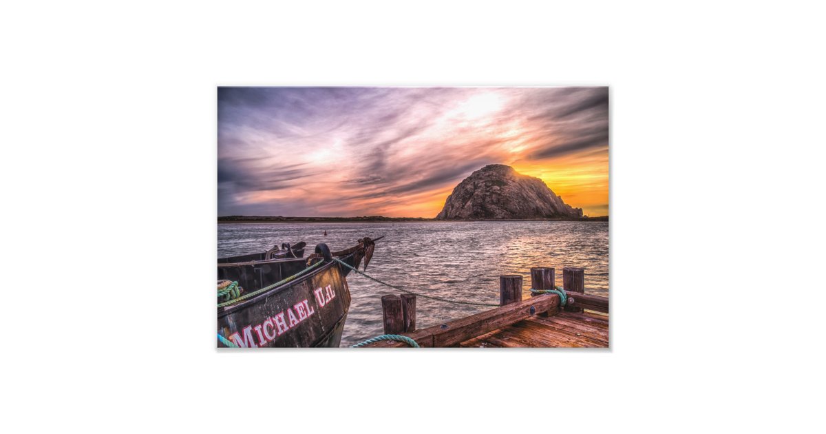 Morro Rock At Dusk Photo Print | Zazzle
