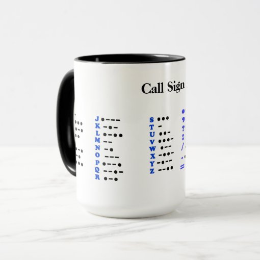 Morse Code Alphabet and Punctuation Chart Mug | Zazzle