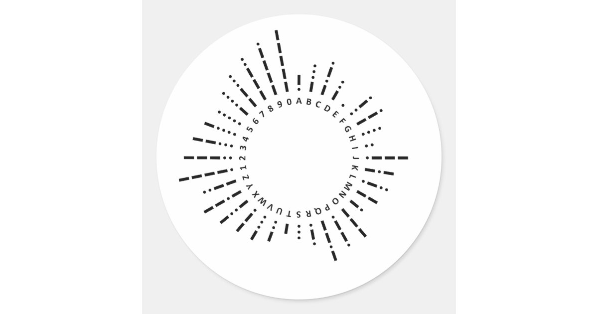 Morse Code Alphabet Classic Round Sticker | Zazzle