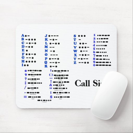 Morse Code Alphabet Numbers Punctuation Mouse Pad | Zazzle