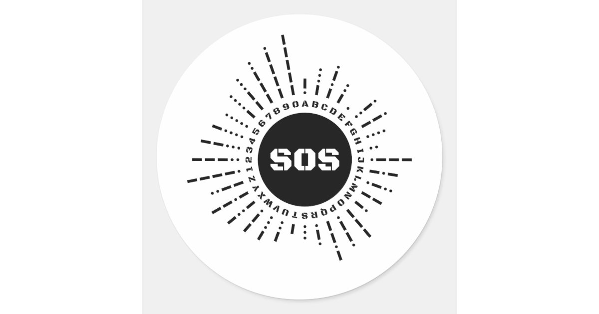 Morse Code Alphabet SOS Classic Round Sticker | Zazzle