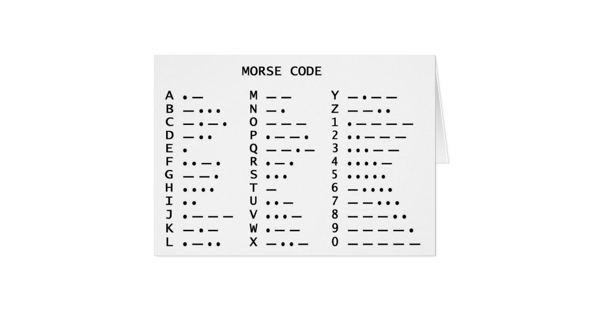 Morse Code Reference Card - Cards Info
