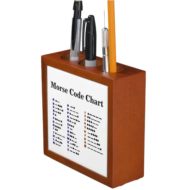 Morse Code Chart Ham's Desk Organizer Customize! | Zazzle