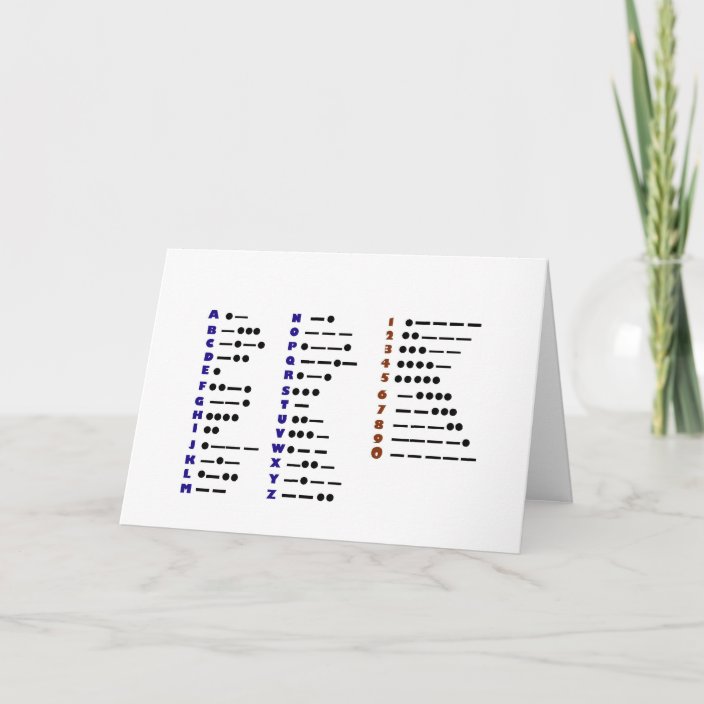 Morse Code Chart Note Card | Zazzle.com