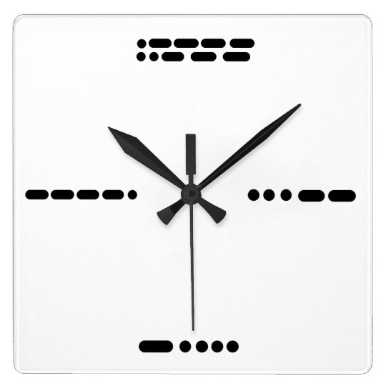 Morse Code Clock 3, 6, 9, 12 | Zazzle.com